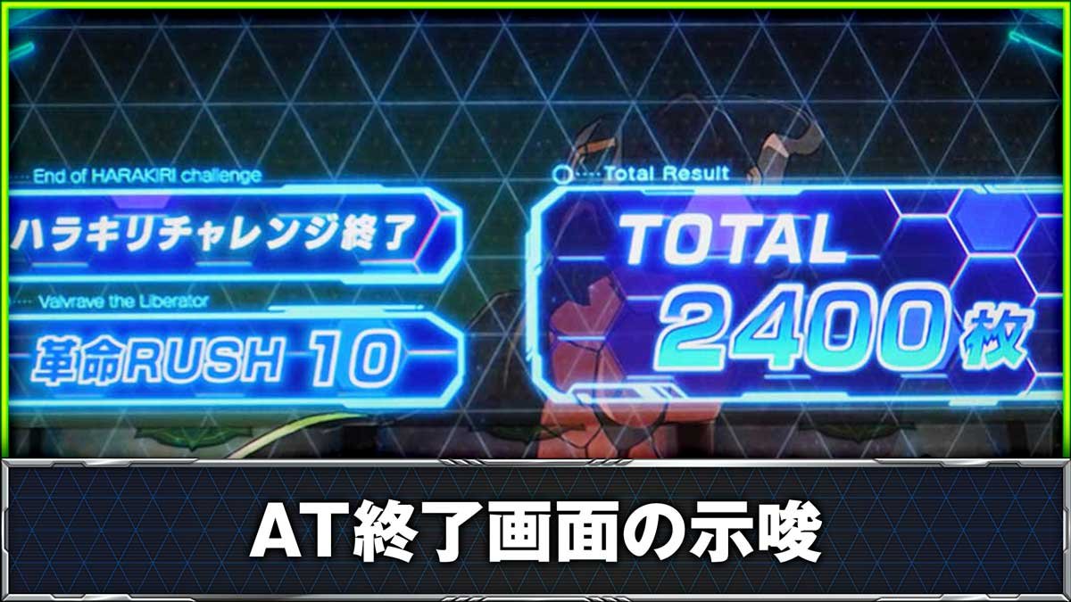 【スマスロ 革命機ヴァルヴレイヴ2】AT終了画面の設定示唆 | なな徹